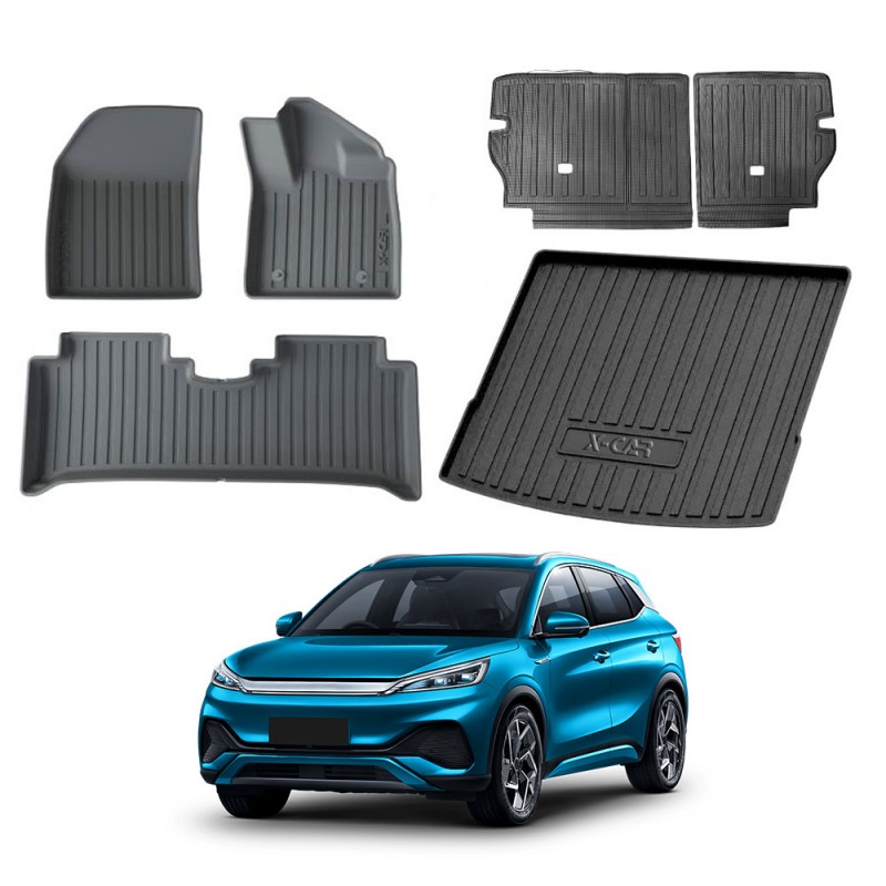 3D Floor Mats Boot Liner Set for BYD Atto 3 Atto3 2022-Onwards All ...