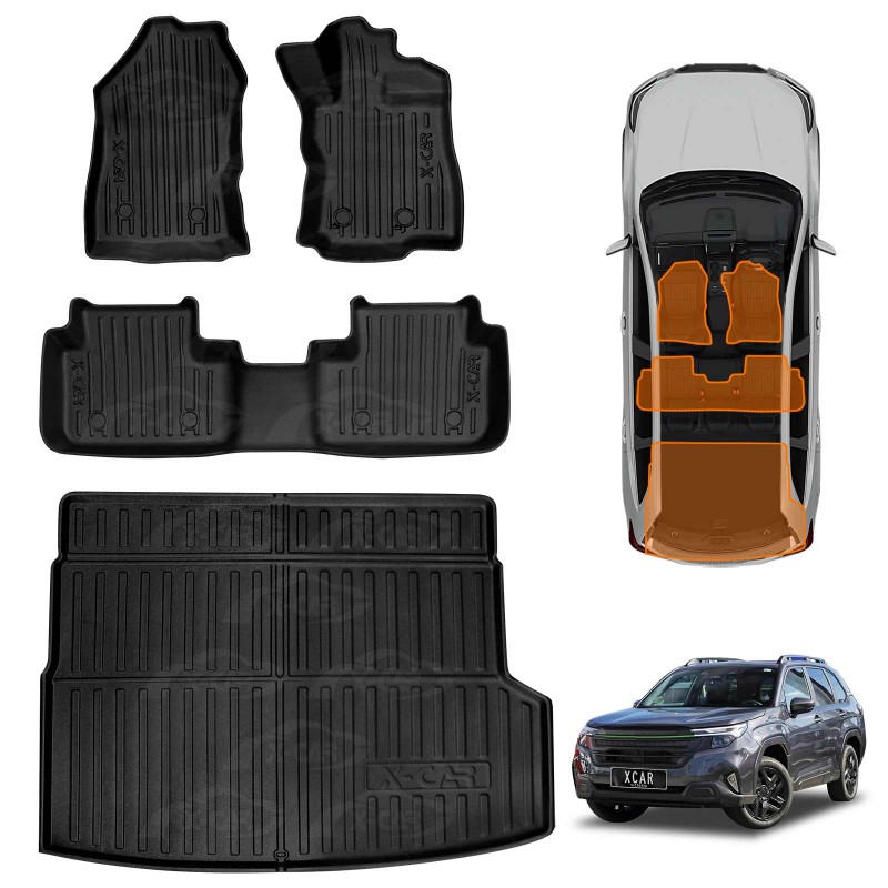 3D Floor Mats Boot Liner Set for Subaru Forester Hybrid 6th Gen 2025 ...