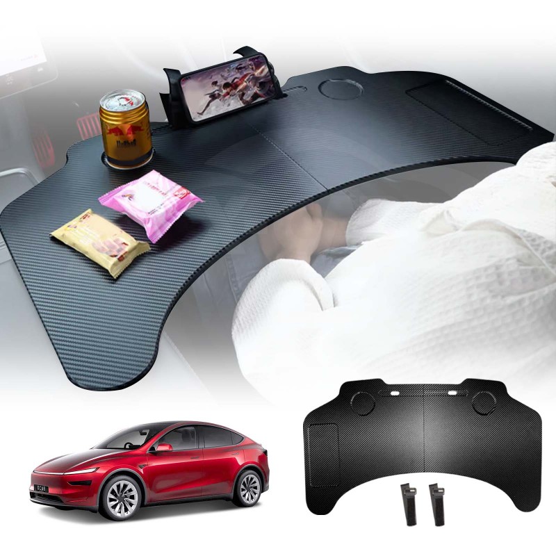 Foldable Table Tray for Tesla Model Y Juniper 2025-Onwards Carbon Fibre ...