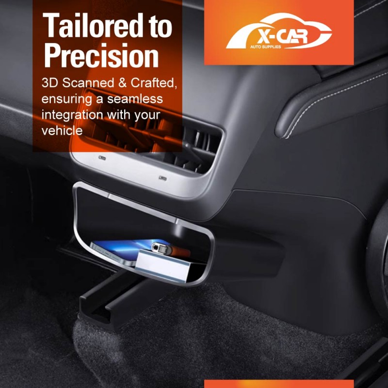 Rear Air Vent Storage Box with Removable Kick Panel for Tesla Model Y ...
