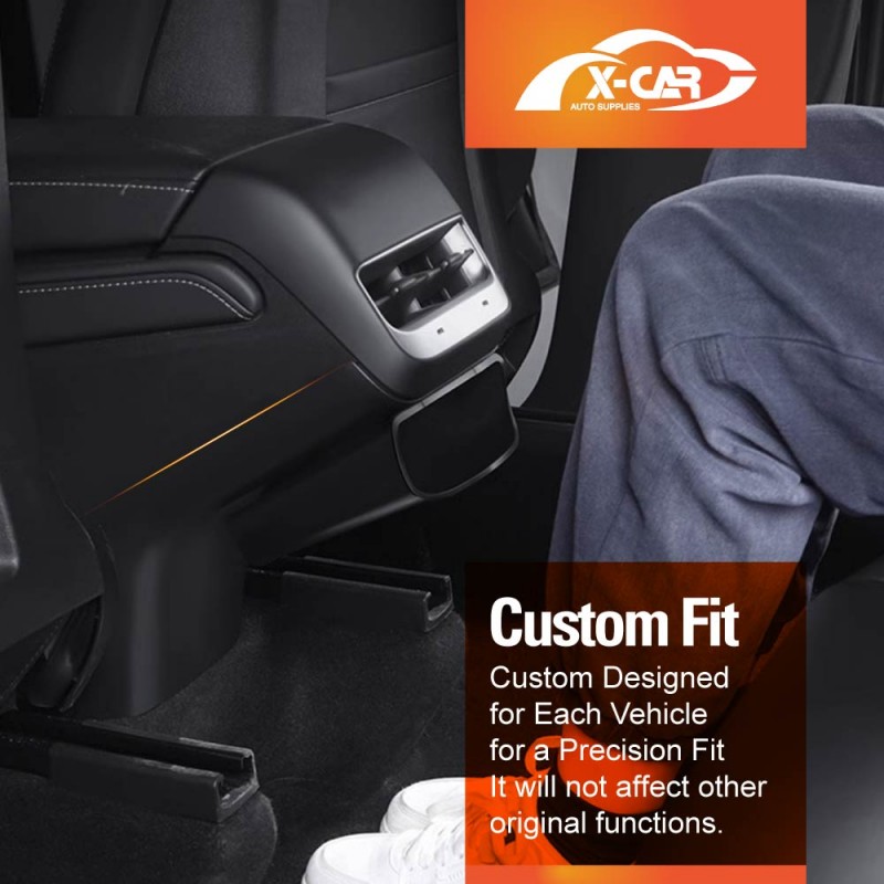 Rear Air Vent Storage Box with Removable Kick Panel for Tesla Model Y ...