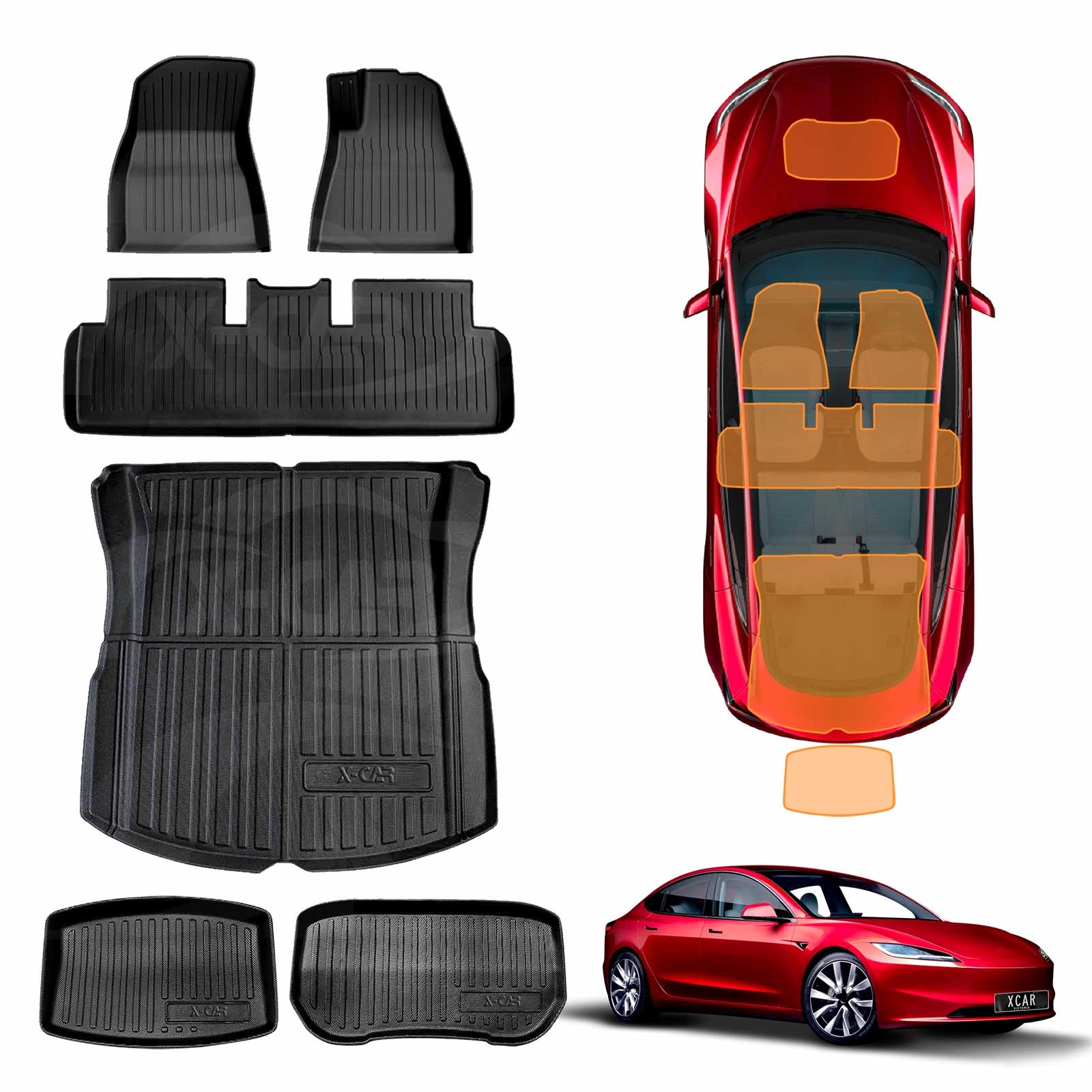 Tesla Model 3 Highland 2023-Onwards All-Weather Front Trunk Rear Boot ...