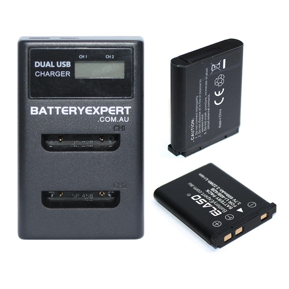 2 Rechargeable Battery and External USB Dual Battery Charger for ...