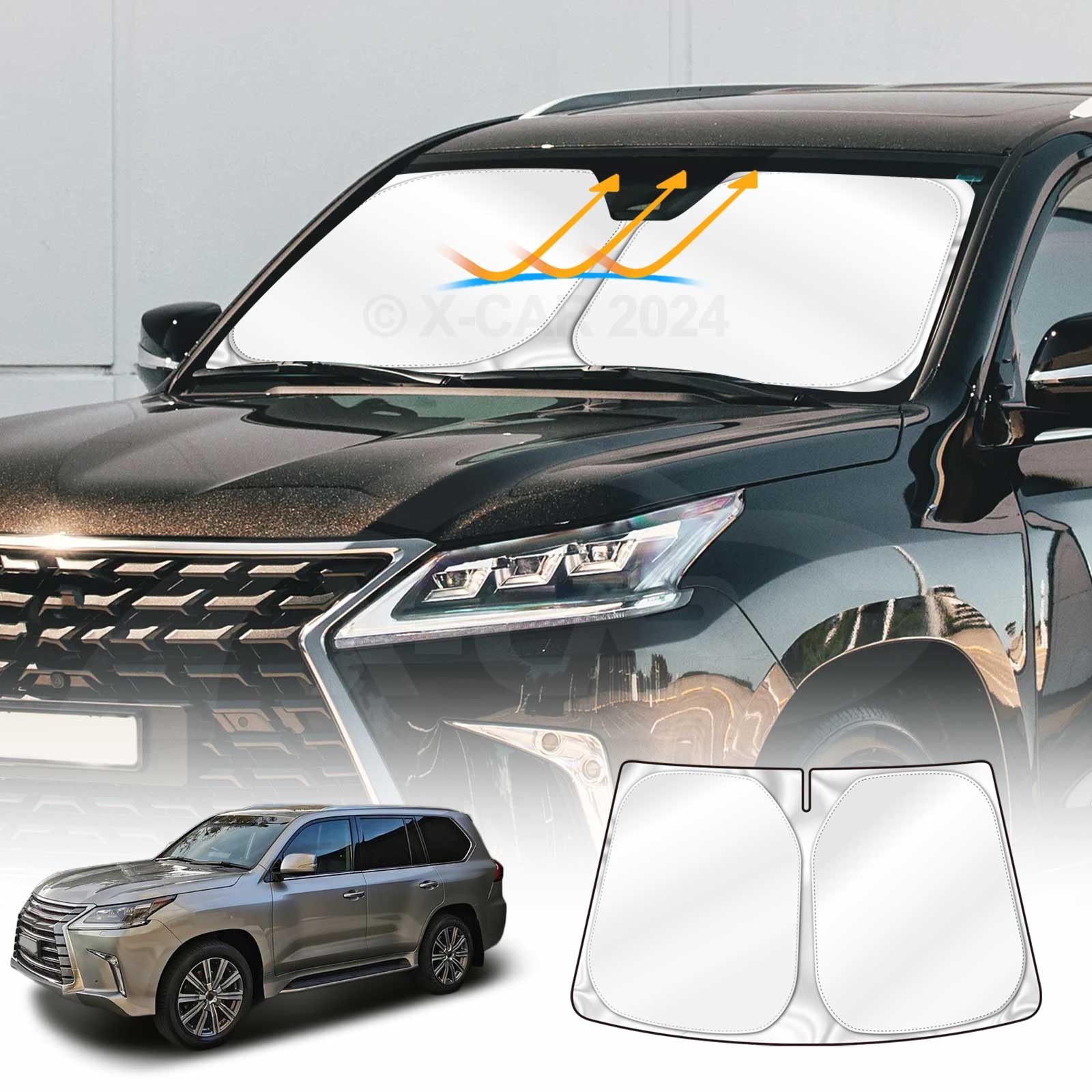 WindScreen Sun Shade for Lexus LX Series 2007-2021 Blocks UV Rays Sun ...