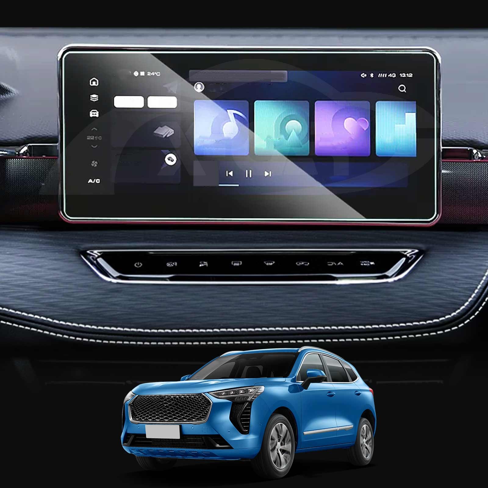 Tempered Glass Screen Protector for GWM Haval Jolion 10.25 ...