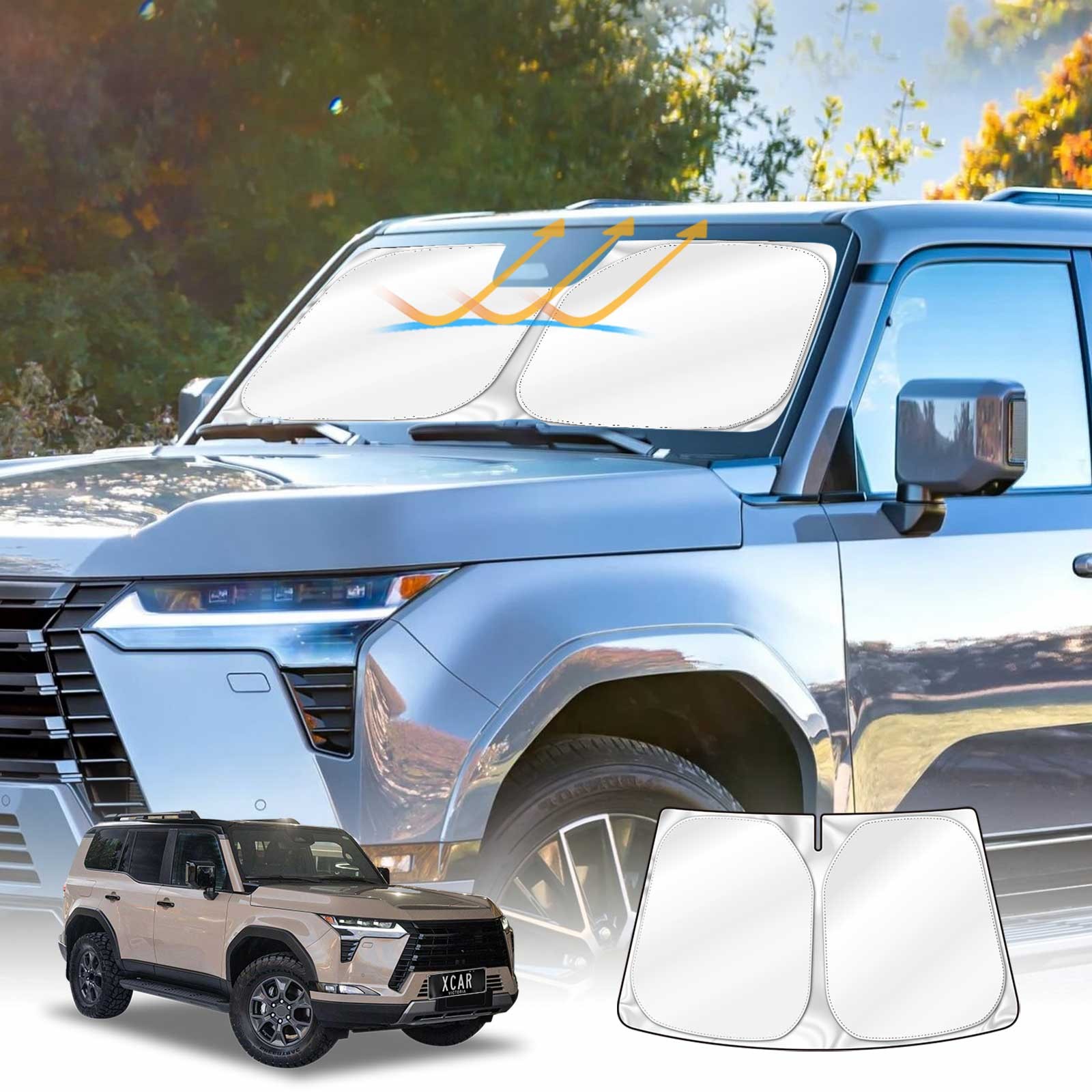 WindScreen Sun Shade for Lexus GX 550 GX550 2024-Onwards Blocks UV Rays ...