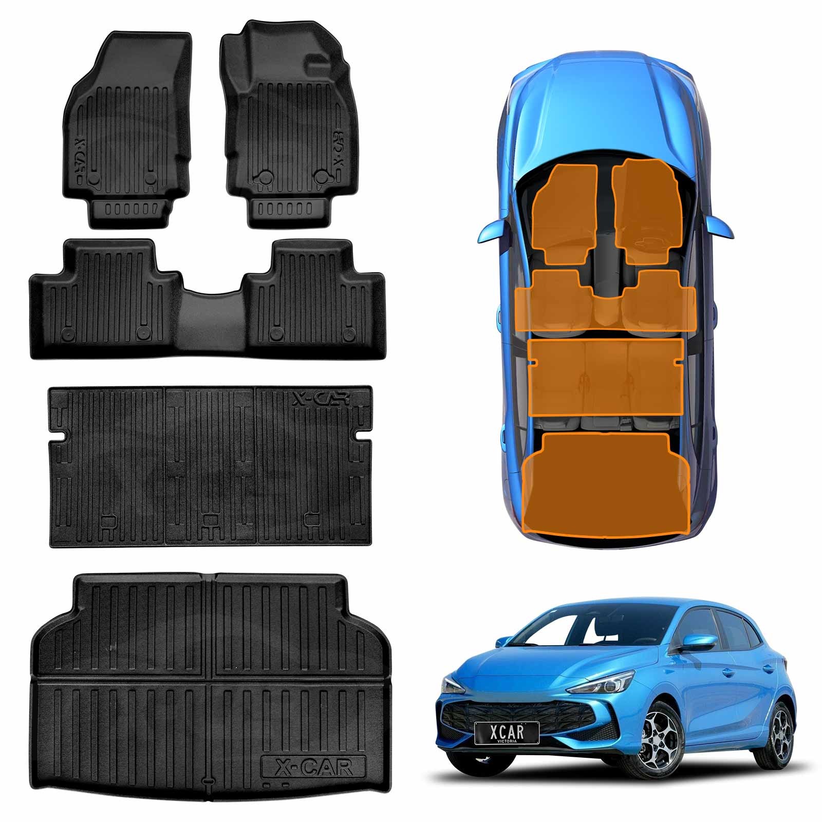 3D Floor Mats Boot Liner Set for MG 3 MG3 2024-Onwards All Weather ...