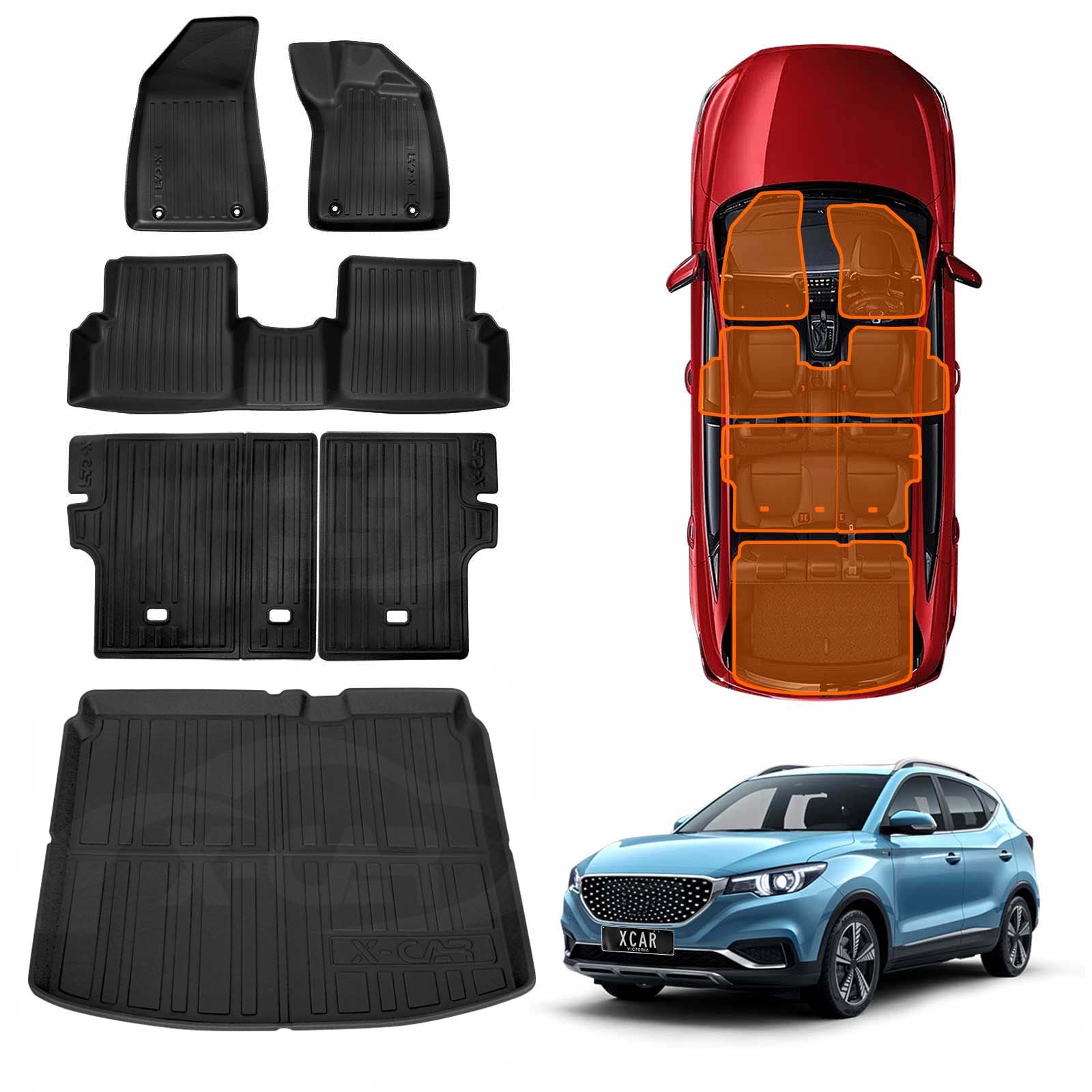 3D Floor Mats Boot Liner Set for MG ZS/ZST Petrol 2018-2024 All Weather ...