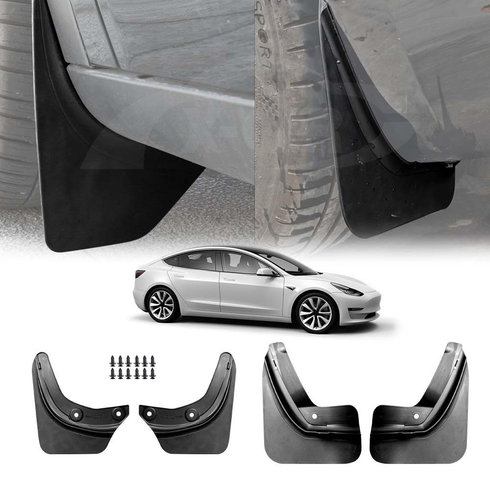 Tesla Model 3 Mud Flaps Splash Guards Mudguard Fender Front and Rear ...