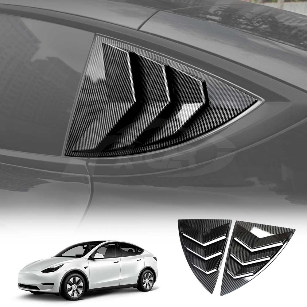 Tesla Model Y 2022-2025 Carbon Fiber Style Rear Side Port Window ...