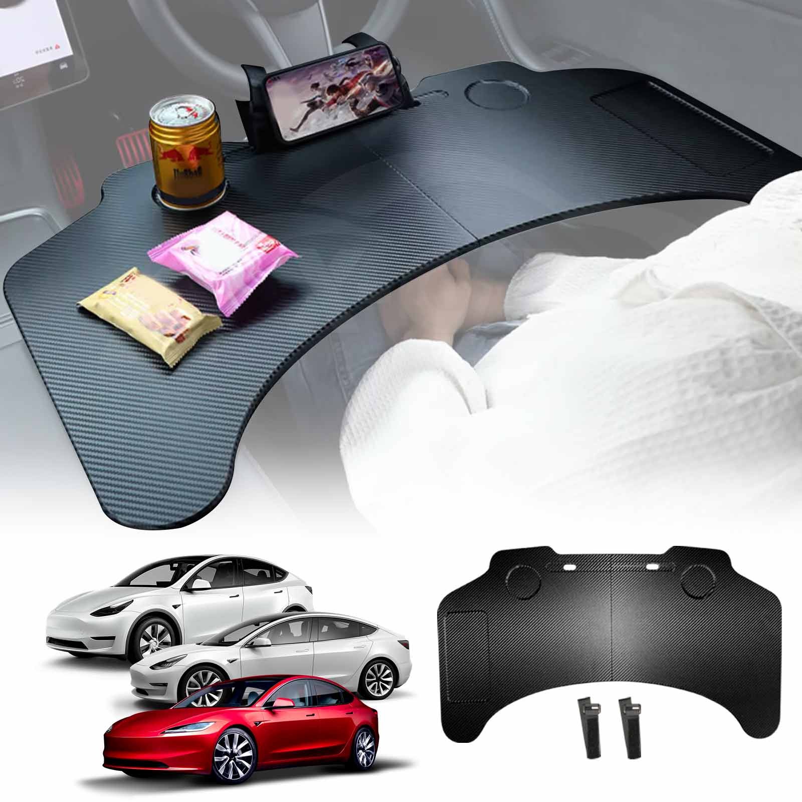 Foldable Table Tray for Tesla Model 3/Y 2017-2025 Carbon Fibre Style ...