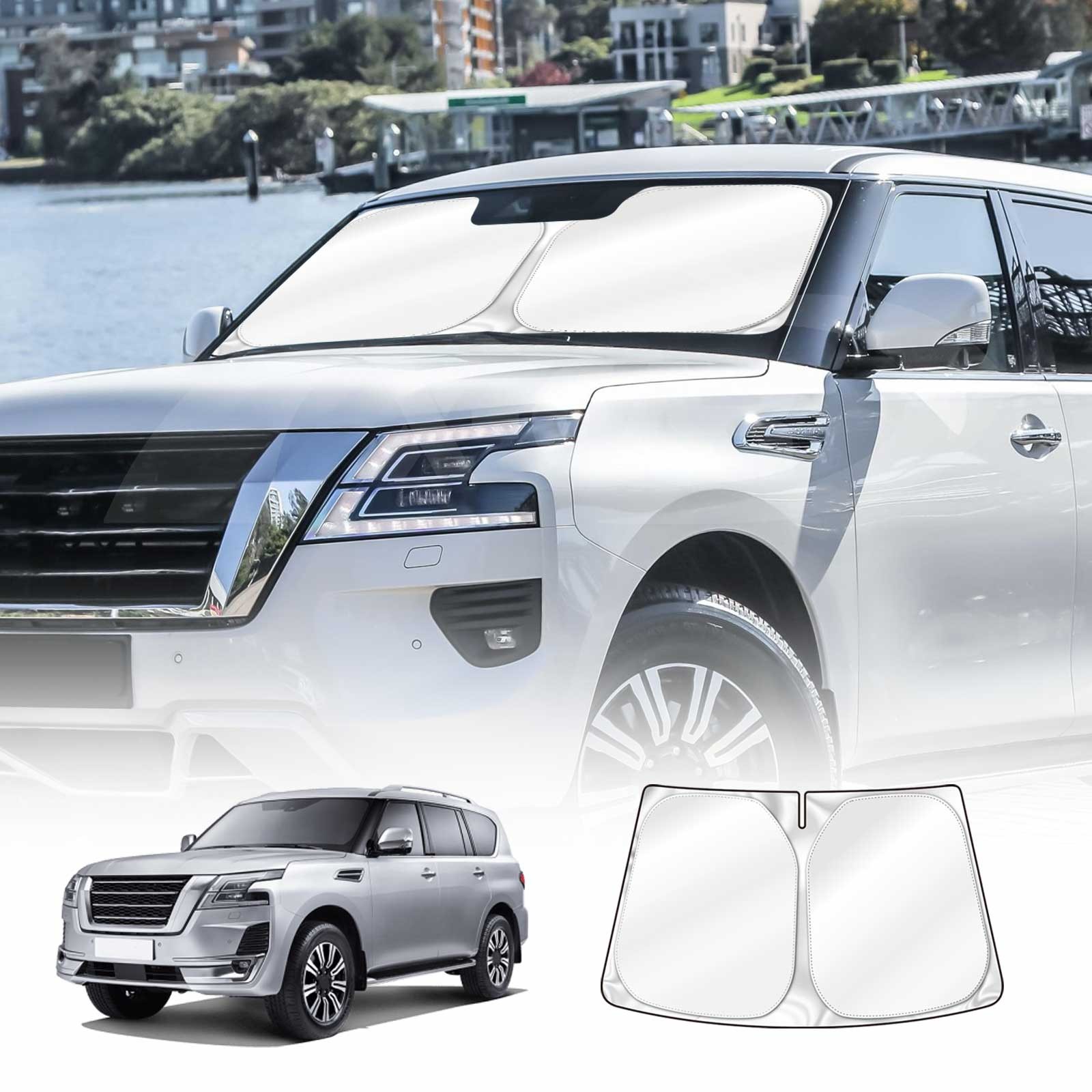 WindScreen Sun Shade for Nissan Patrol 2012-Onwards Y62 Series Blocks ...