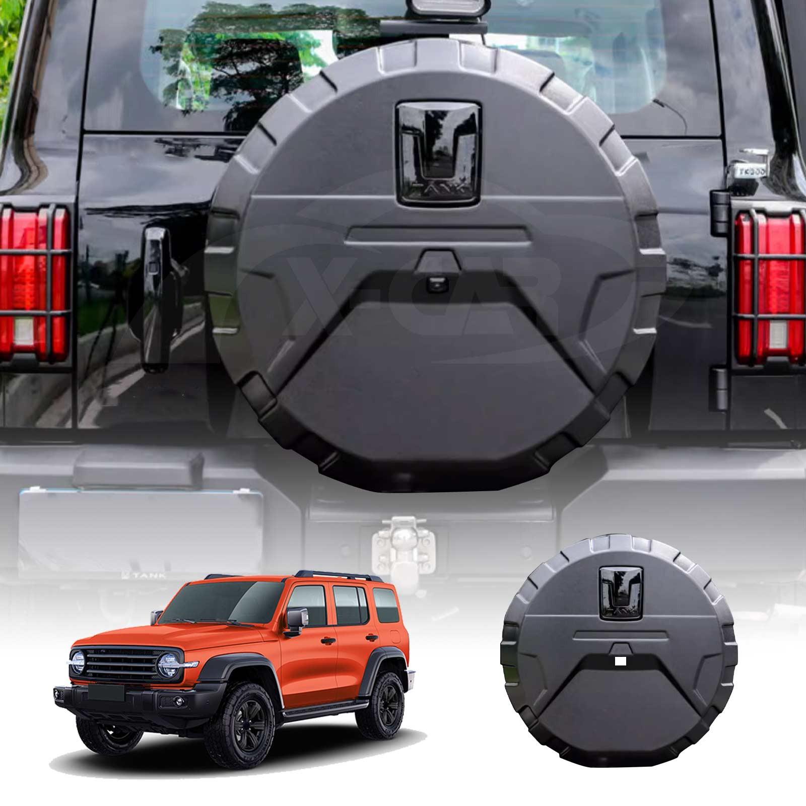 Matt Black Spare Wheel Cover for GWM Tank 300 Tank300 2023-Onwards Tire ...
