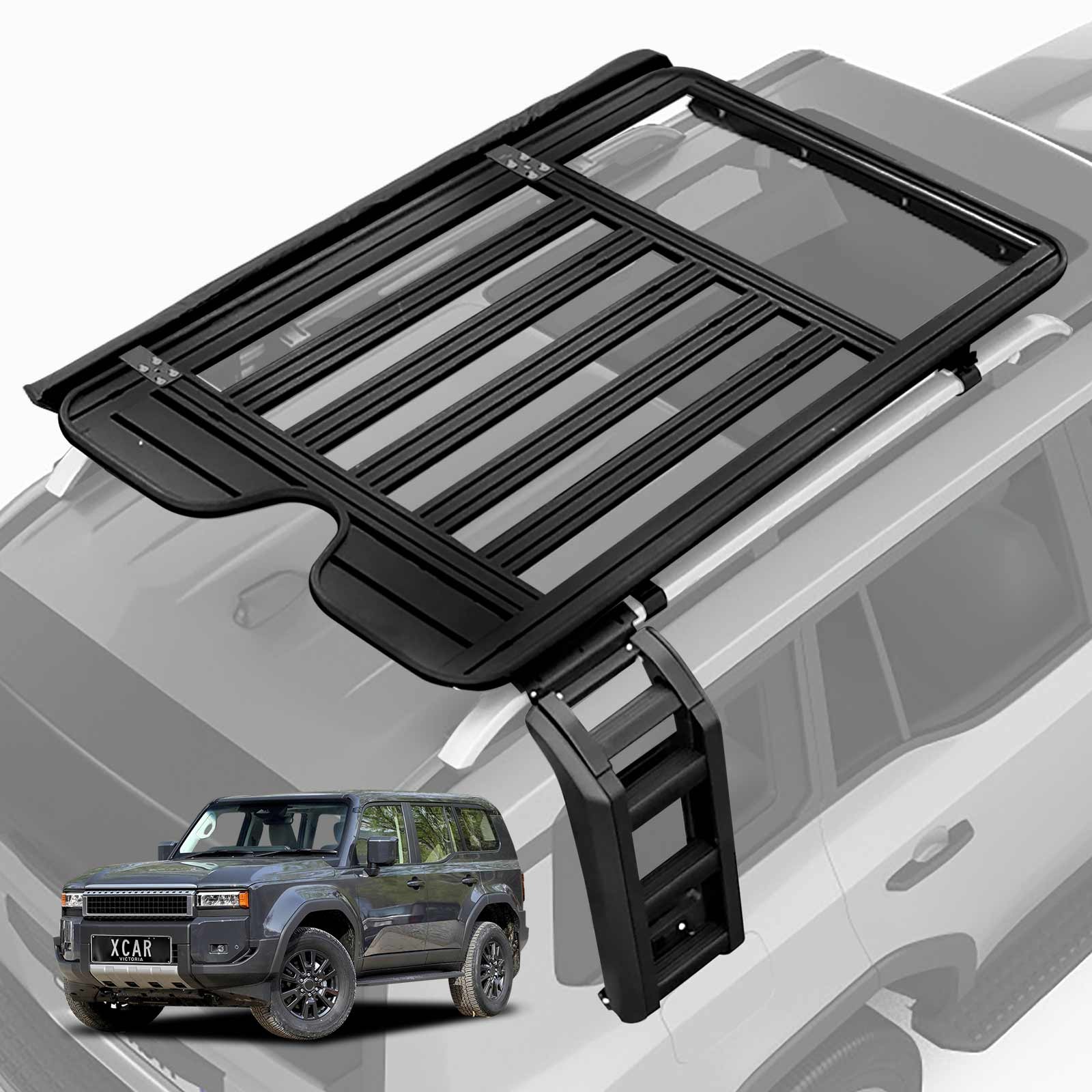 Roof Rack Rear Ladder LED Awning for Toyota Prado 250 Series VX/Kakadu ...