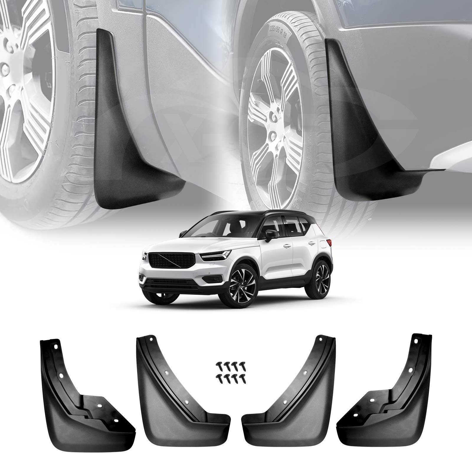 Mud Flaps Splash Guards for Volvo XC40 2018-Onwards Mudguard Fender ...